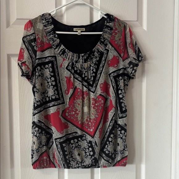 croft & barrow | Tops | Croft Barrow Red Black And Gray Geometric ...